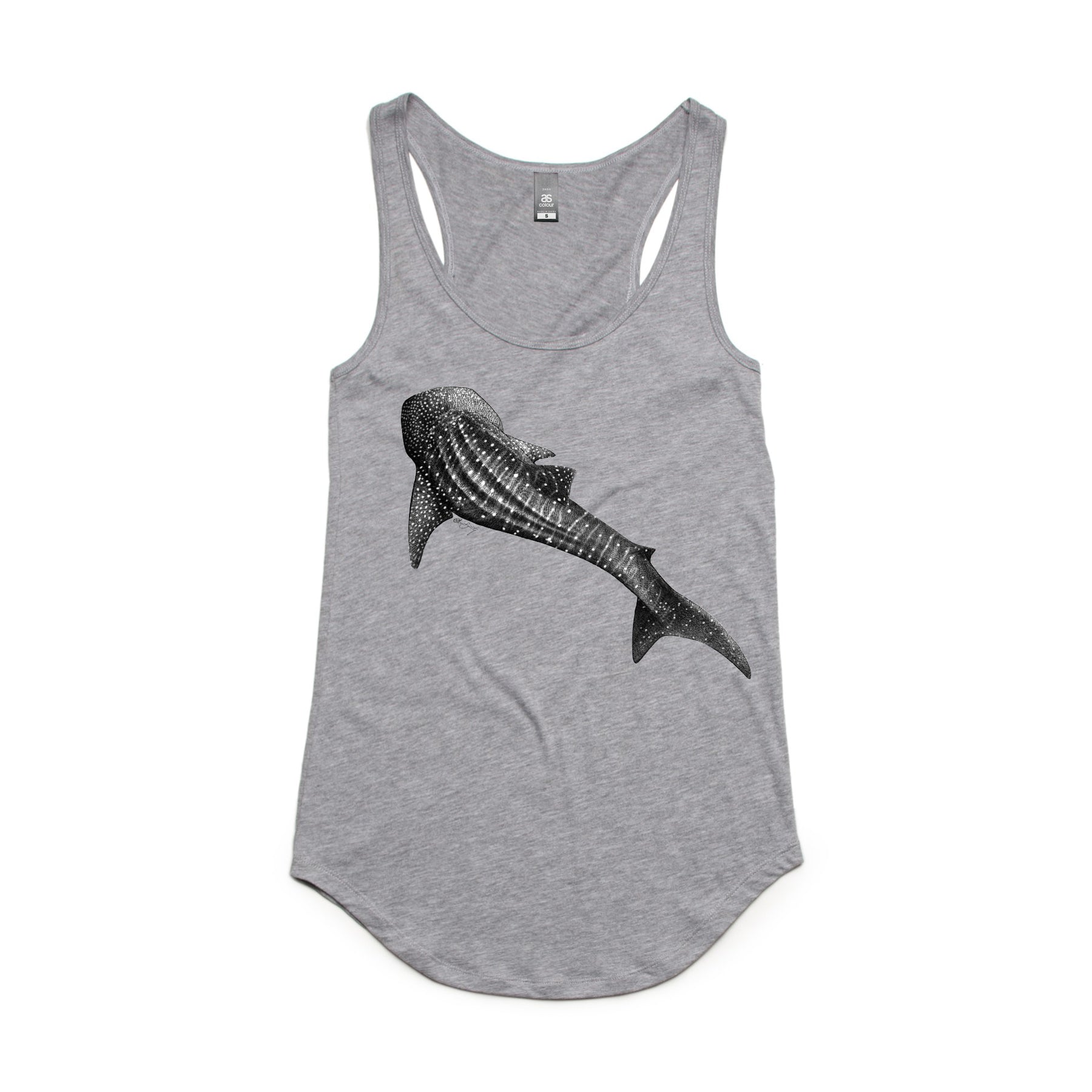 Women's 'Racerback' cut Limited Edition Whale shark print Singlet ...